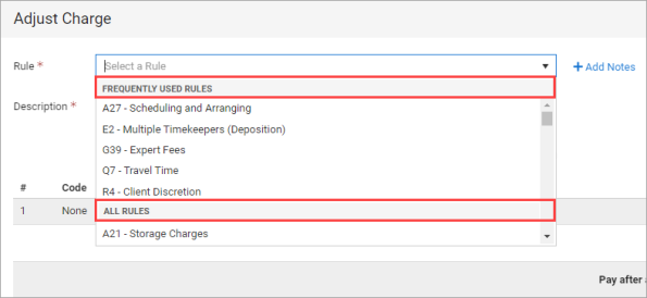 Adjustment Rule List – CounselLink Clients