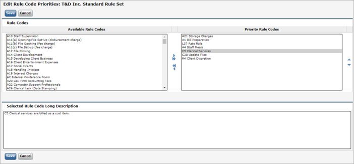 Adjustment Rule List – CounselLink Clients