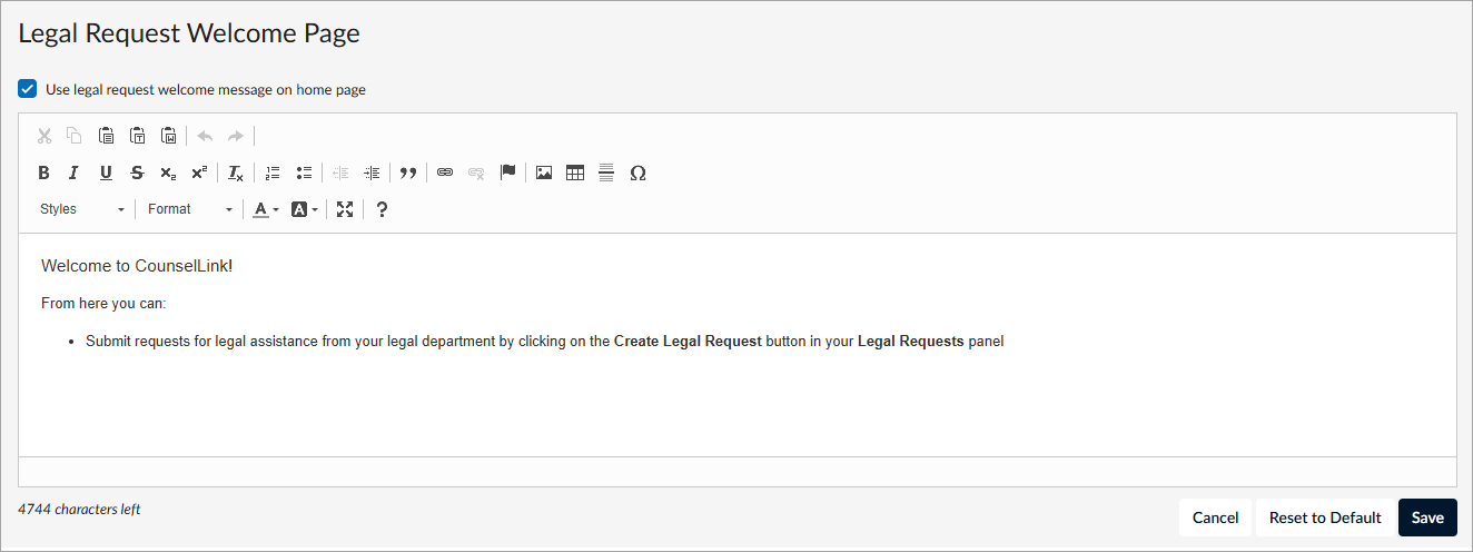 Legal Request Administration – CounselLink Clients